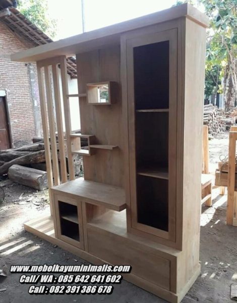 Bufet Partisi Kayu Jati Minimalis | Mebel Kayu Minimalis